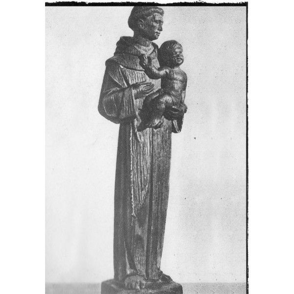 Statue Saint Antoine de Padoue Polychrome Antique