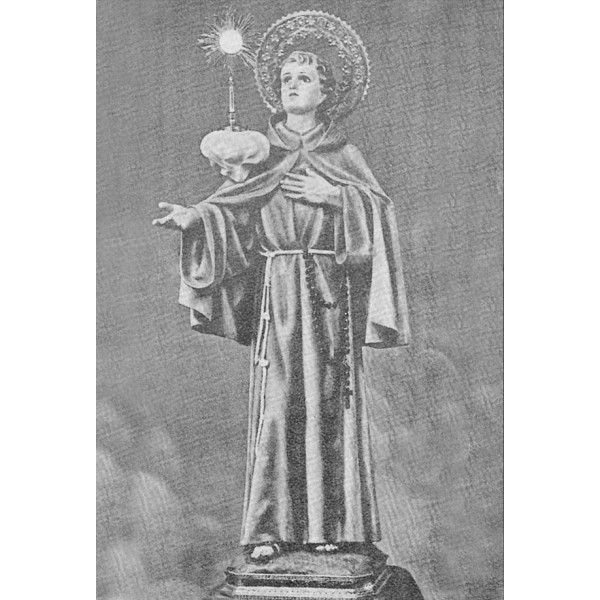 Statue Saint Pascal Polychrome Antique