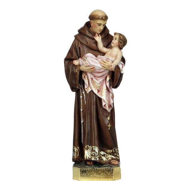 Statue Saint Antoine de Padoue Polychrome Antique