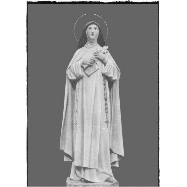 Statue Sainte Béatrice Polychrome Feuille d'or Décor riche